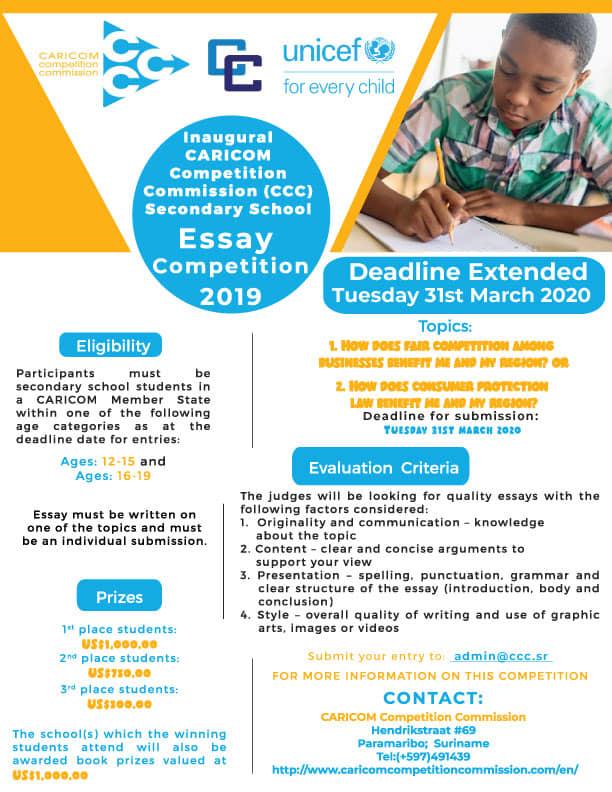 Inaugural CCC Secondary School Essay Competition – DOM767
