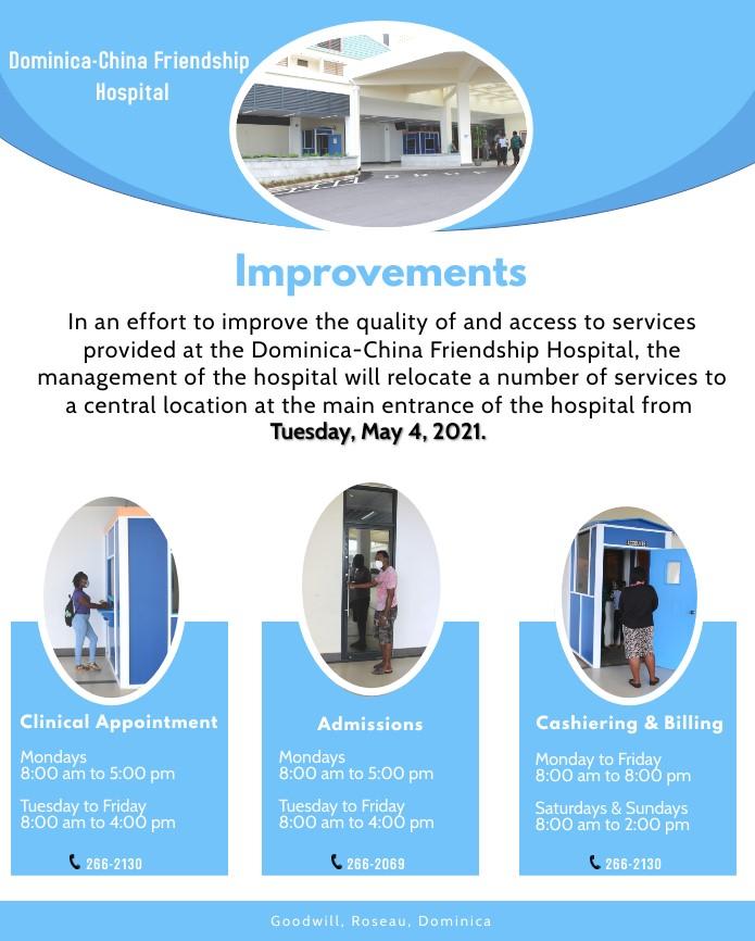 Services Relocated to Main Entrance of Hospital – DOM767
